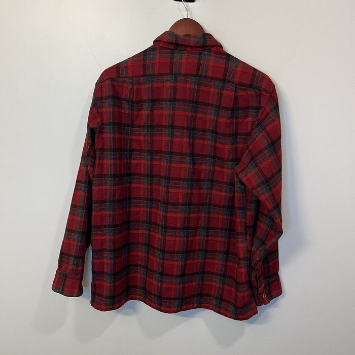 Vintage Vintage Pendleton Tall Virgin Wool Red Plaid Button Up shirt ...