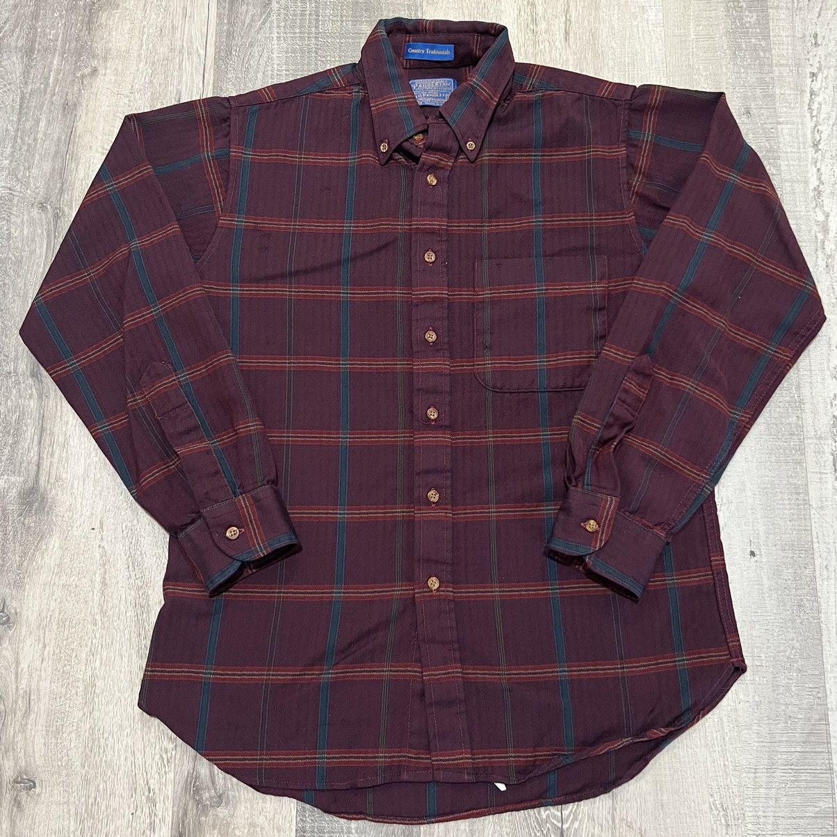Pendleton × Vintage VTG Pendleton Sir Pendleton Wool Burgundy Plaid 80s Shirt | Grailed