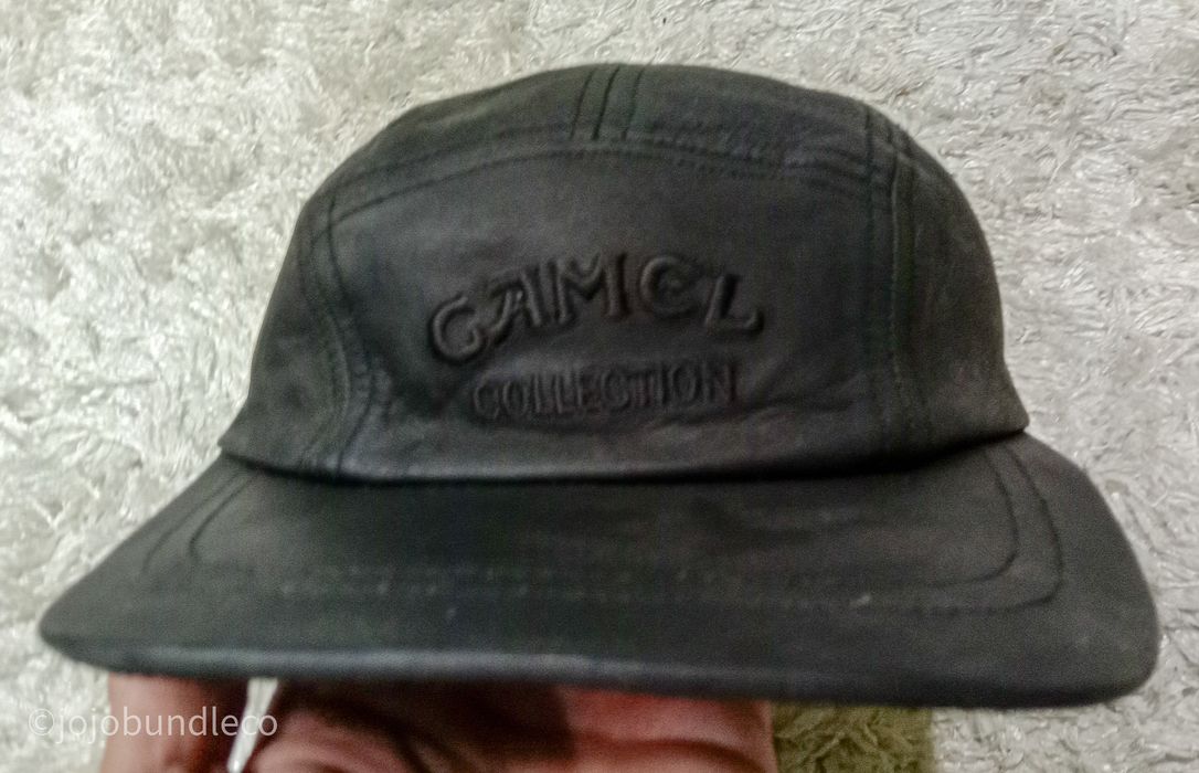 Vintage 5 Panel Genuine Leather Camel hat | Grailed
