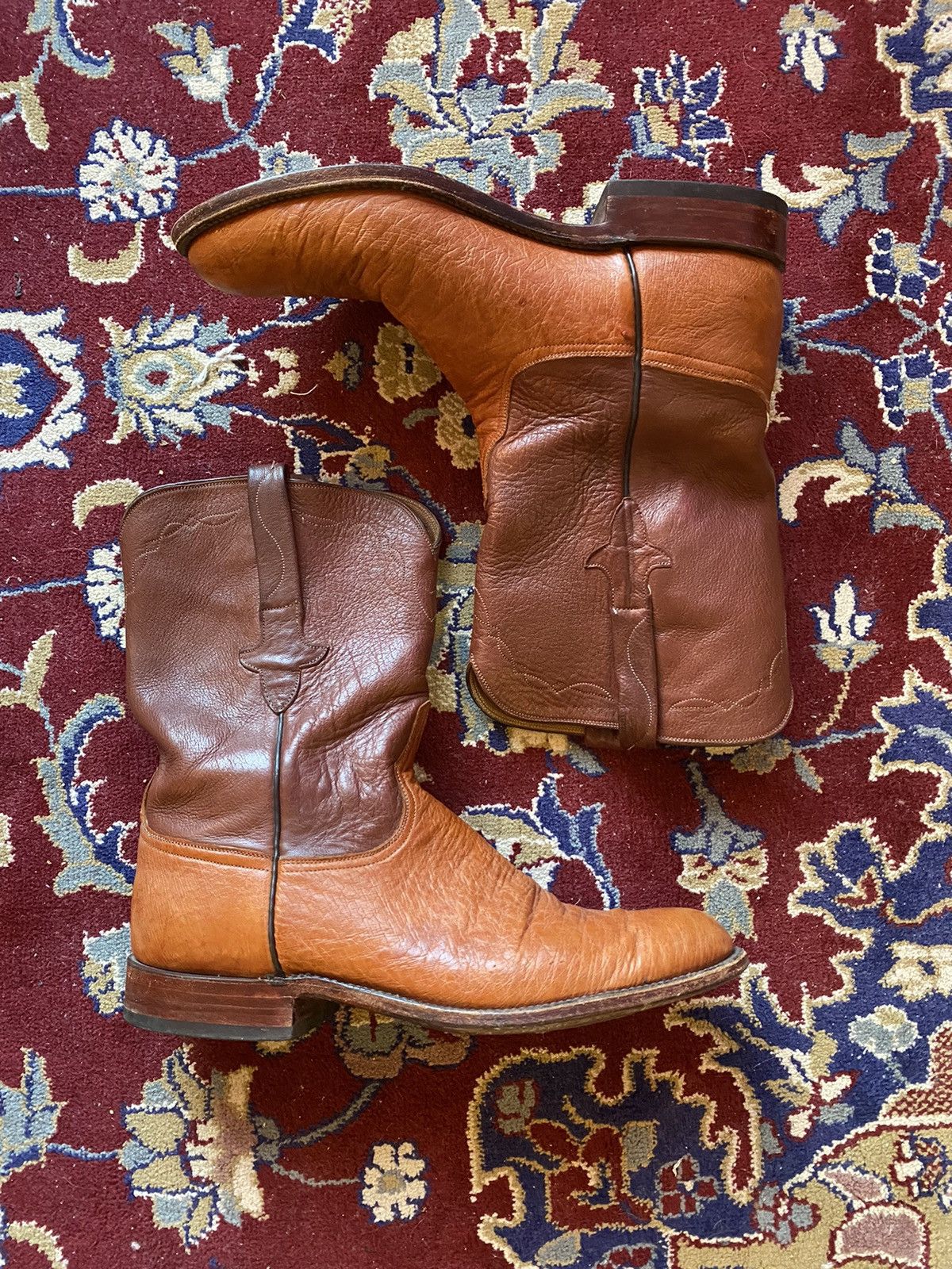 Lucchese Smooth Ostrich Roper Boots | Grailed