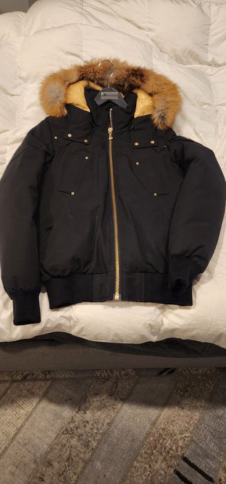 Moose Knuckles Moose Knuckle Gold Ballistic Fox Fur-Trim Down Bomber ...