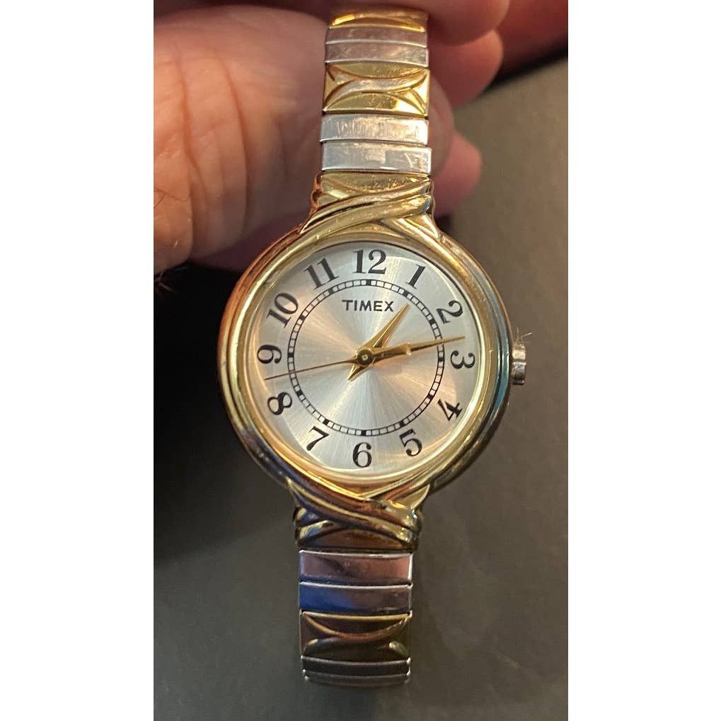 Timex Women's 27mm Two Tone Timex Watch, Wr 30M, Expansion Band | Grailed