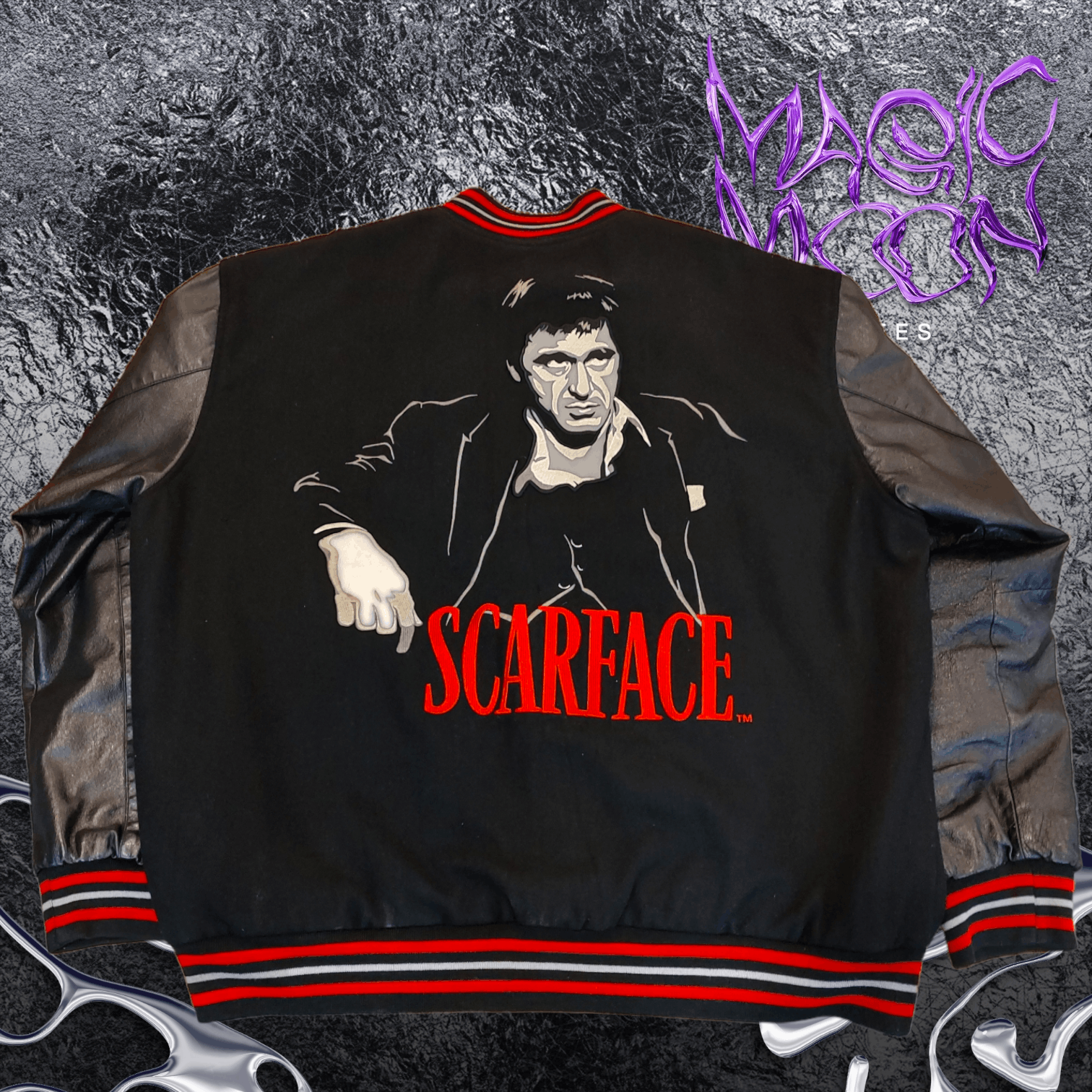 Jeff Hamilton × Vintage Scarface X Jeff Hamilton leather jacket 90's ...