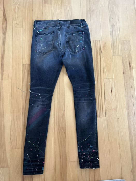 Amiri Amiri paint splatter denim jeans | Grailed
