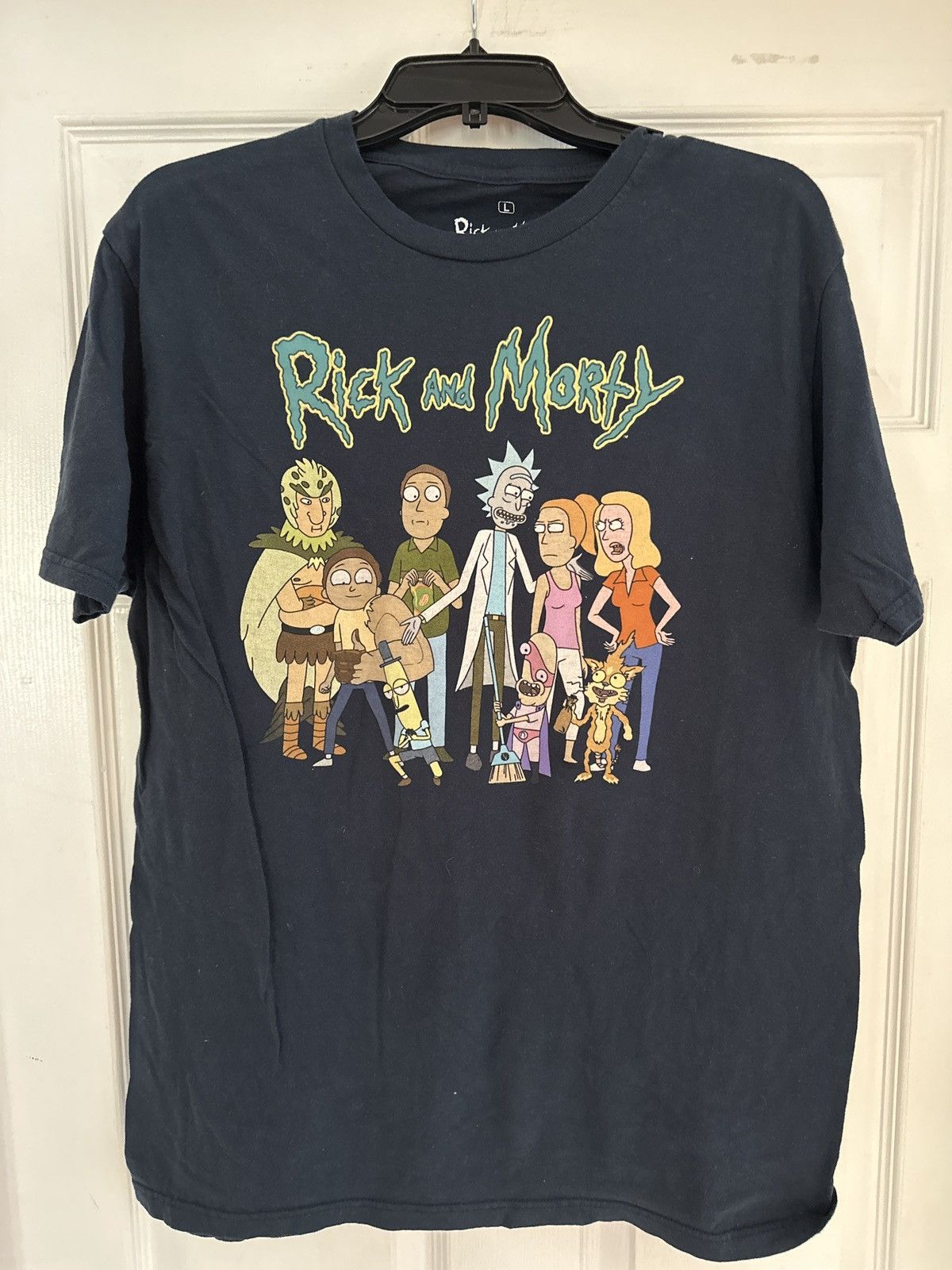 Vintage Rick and Morty full cast T-shirt logo | Grailed