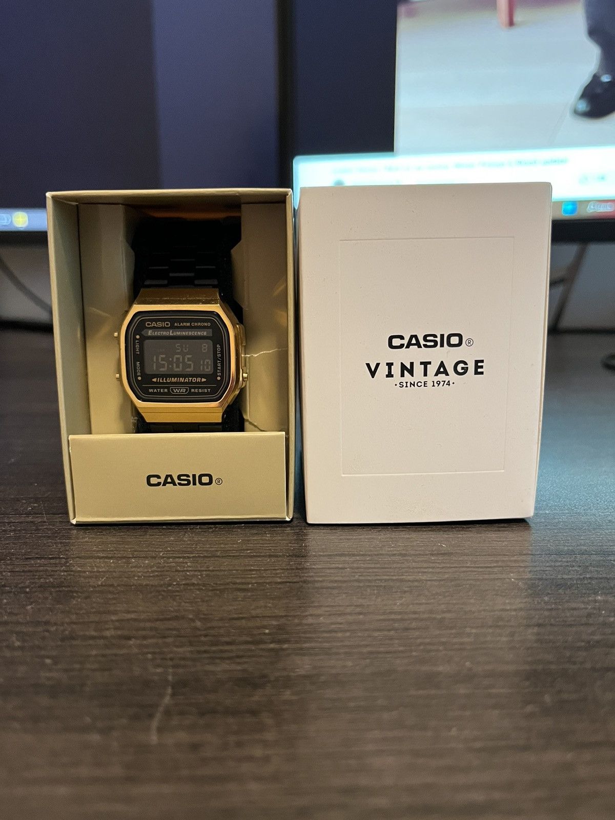 Vintage Gold/Black Casio Vintage A168 | Grailed
