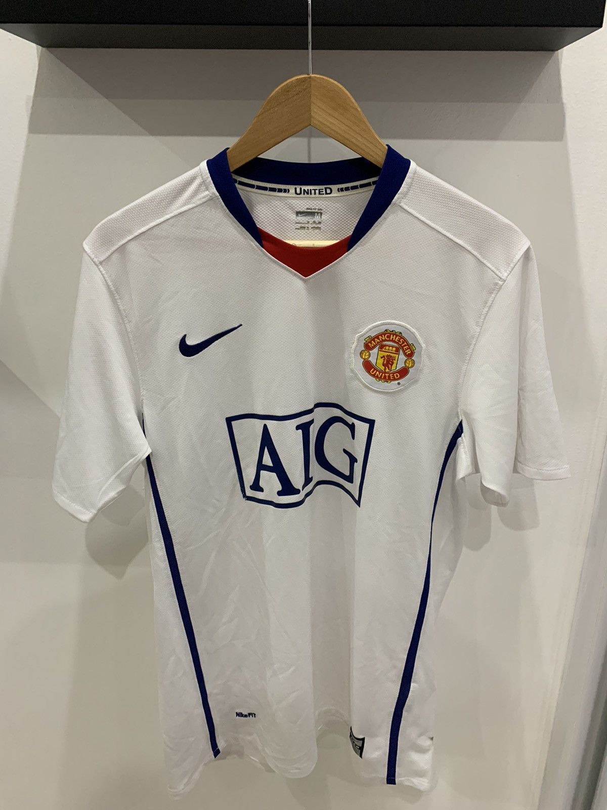 Nike × Vintage Nike Manchester United Away kit Aig cr7 Rooney Rio Messi ...