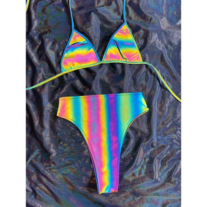 Custom Rainbow And Reflective Thong Top And Bottoms | Grailed