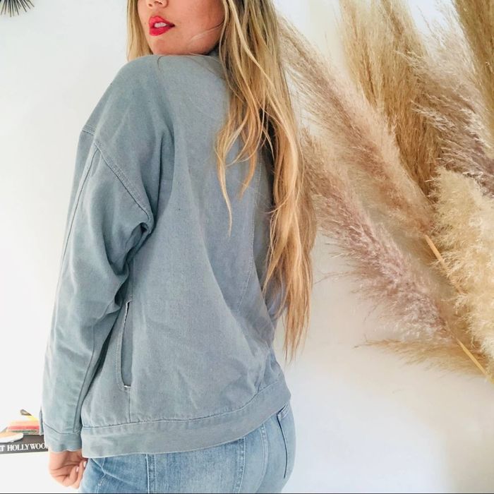 Vintage VINTAGE HENGSHENG Light Soft Blue Denim Button Jean Jacket ...