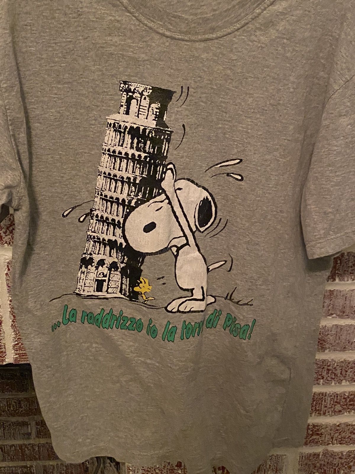 Japanese Brand × Peanuts × Vintage Vintage Snoopy Pisa Tee | Grailed