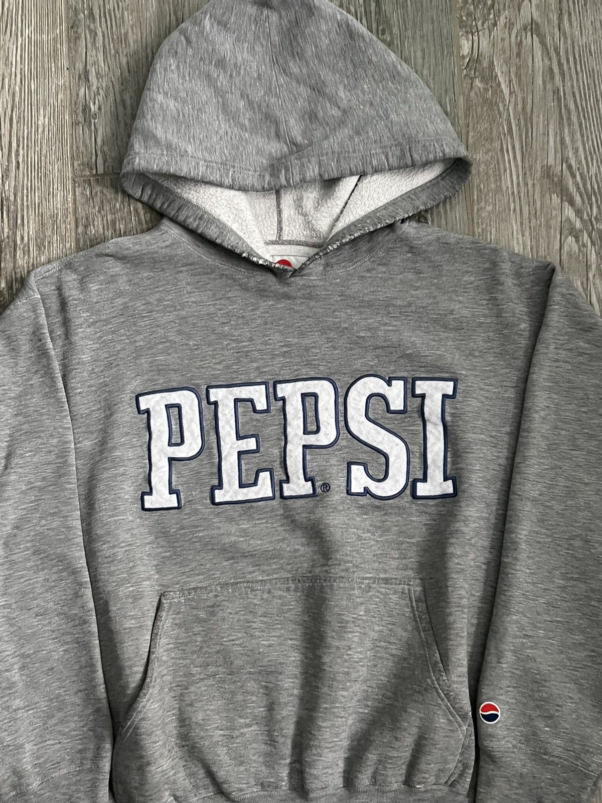 Pepsi × Vintage 1990s Pepsi Brand Grey Embroidered Rare Vintage Hoodie ...
