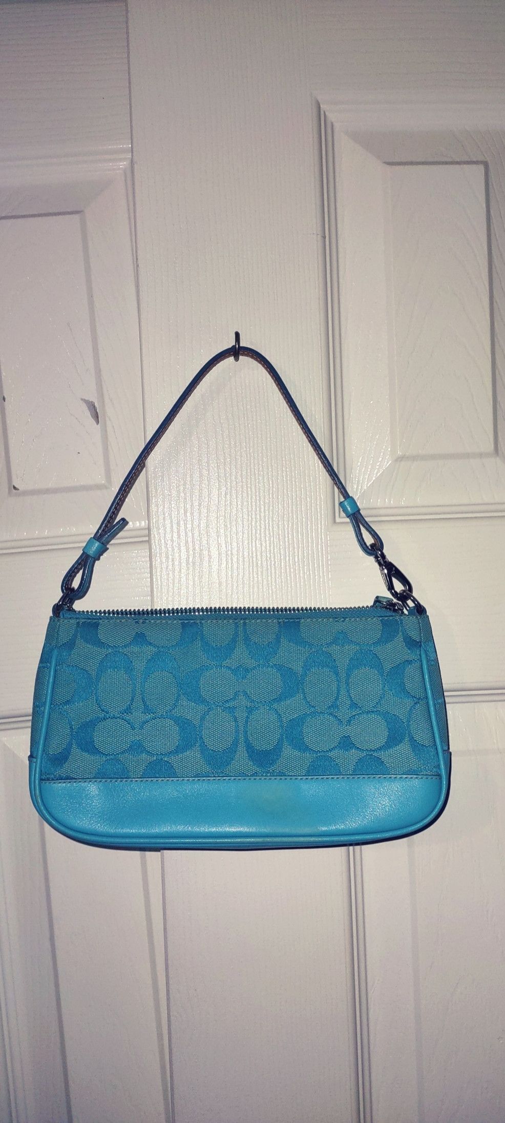 Coach Coach Signature Neon Turquoise Demi Pochette Shoulder Bag. | Grailed