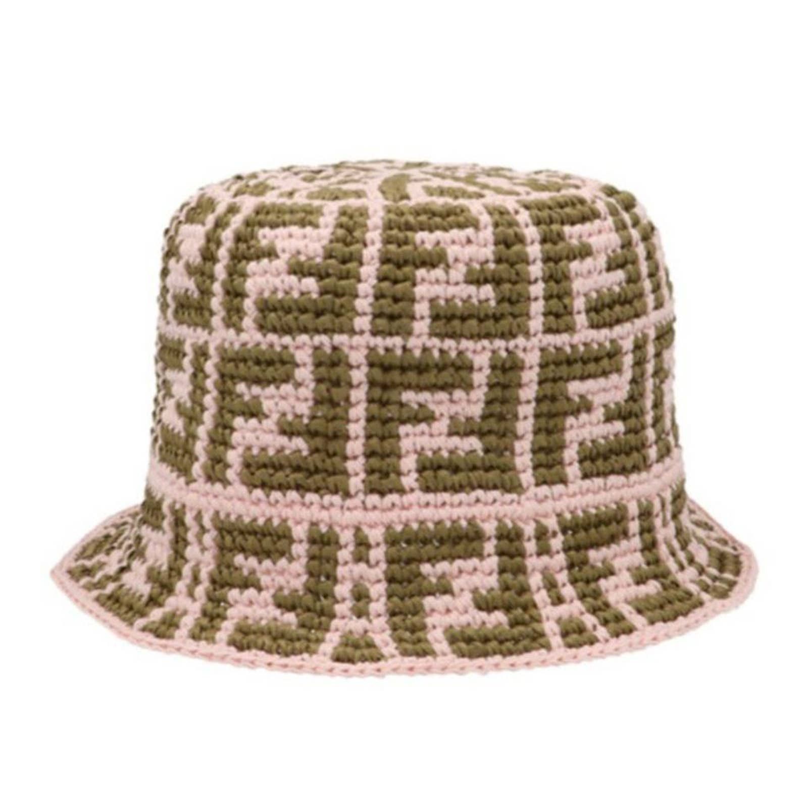 Fendi FF logo raffia bucket hat | Grailed
