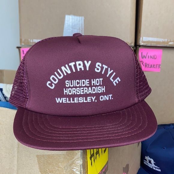 Hat × Random × Vintage VTG PNP Country style Wellesley Snapback Trucker ...