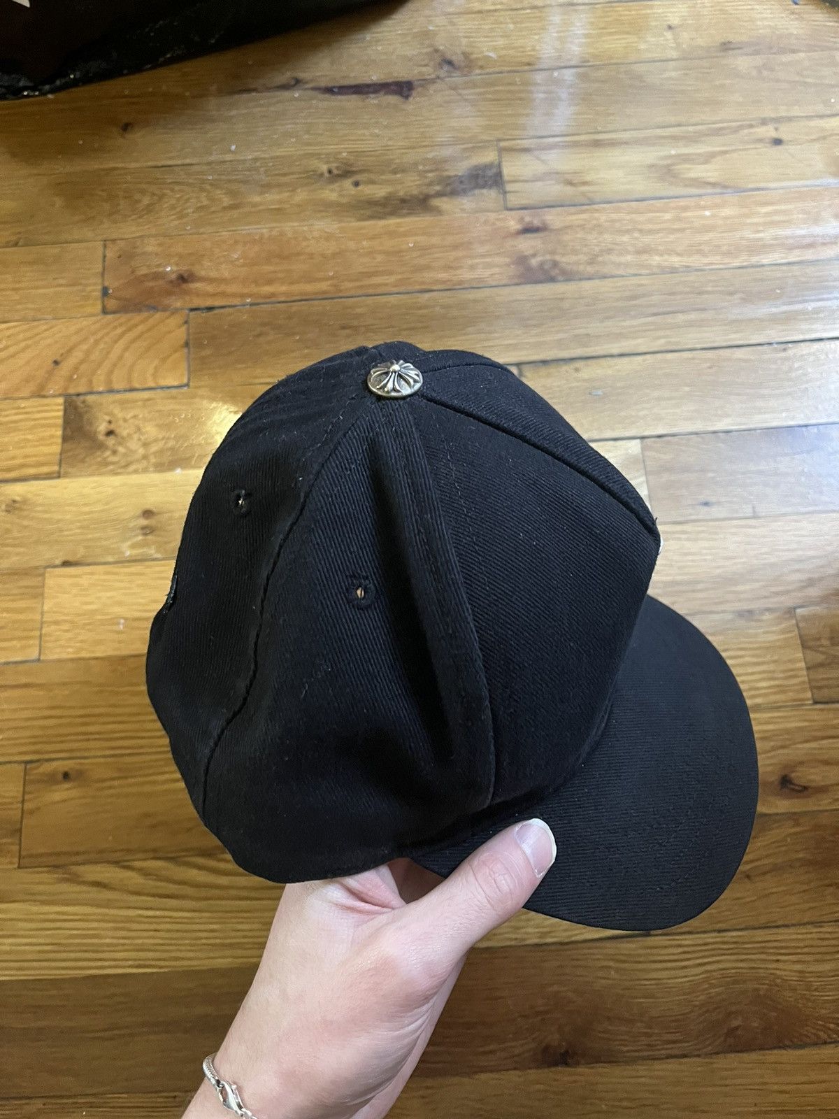 Chrome Hearts Triple Cross Logo Snapback Hat | Grailed