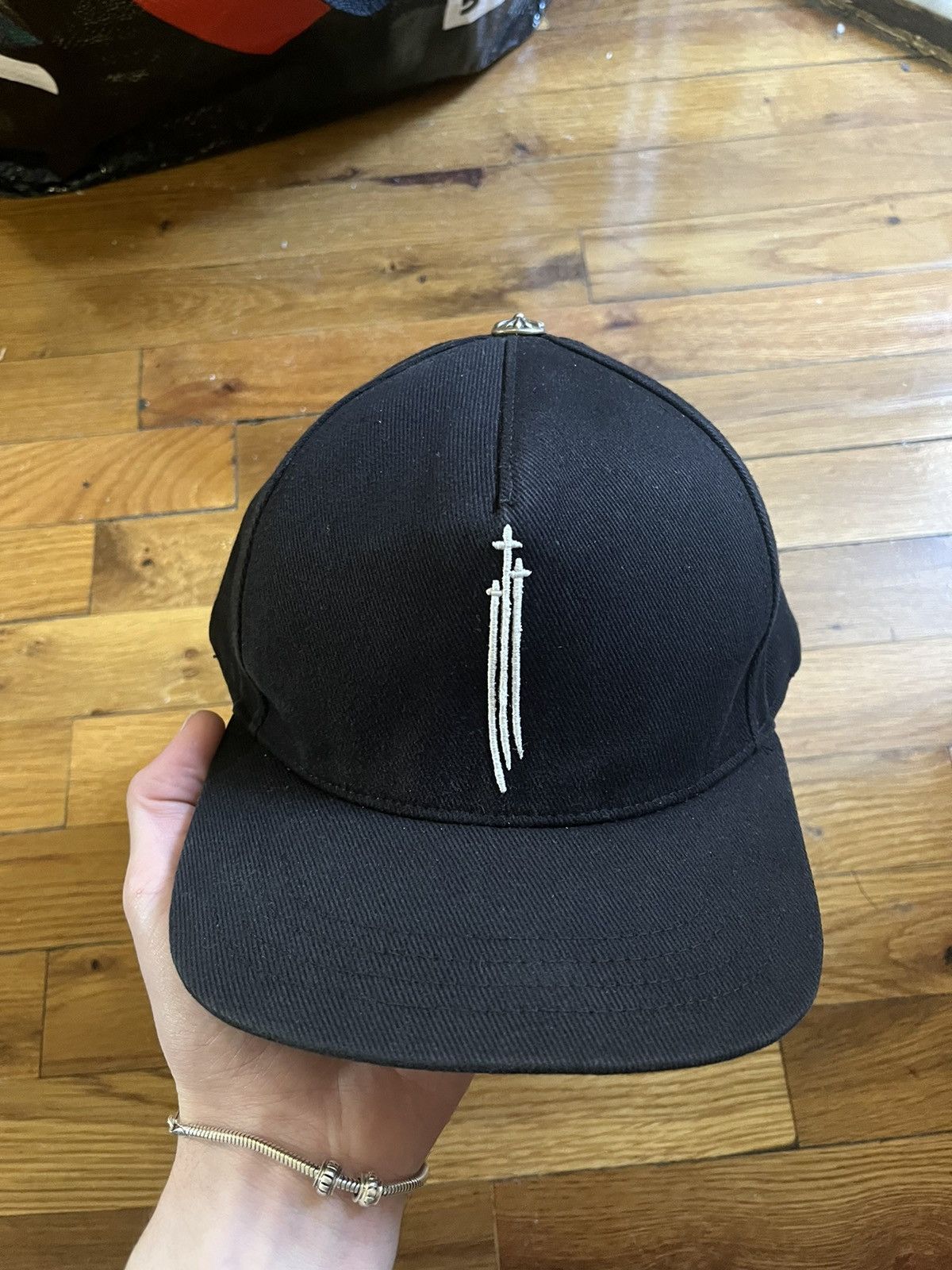 Chrome Hearts Triple Cross Logo Snapback Hat | Grailed