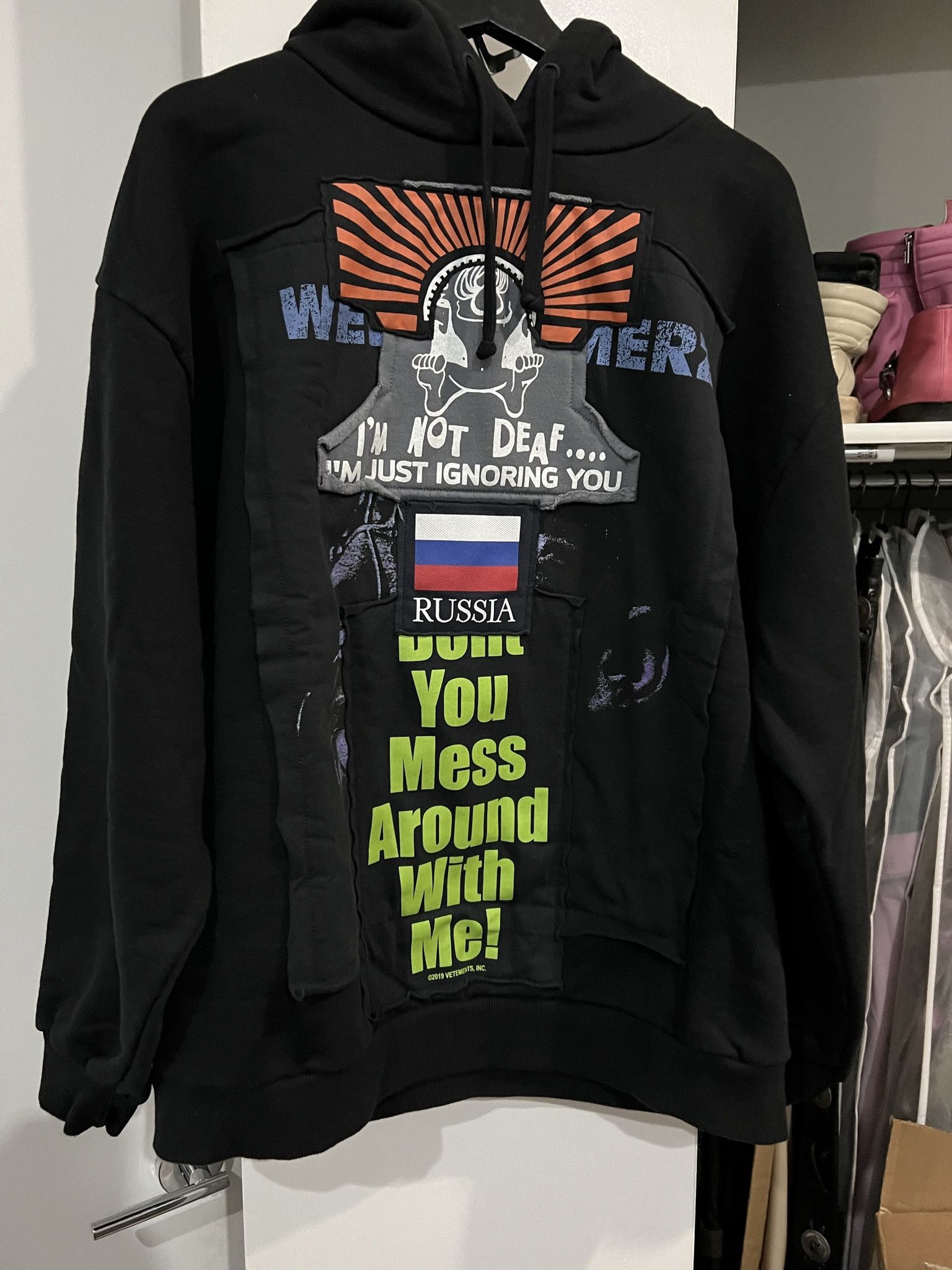 Vetements Vetements Russia Patchwork Hoodie | Grailed