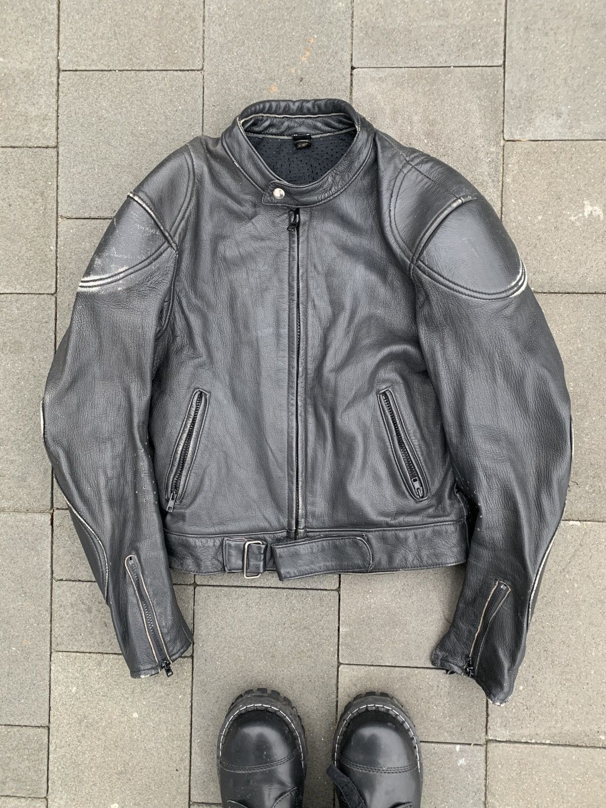 Genuine Leather × Leather Jacket × Vintage Vintage Kanye West Moto ...