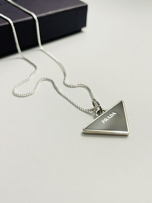 Prada Prada Triangle Pendant on Chain/Necklace | Grailed
