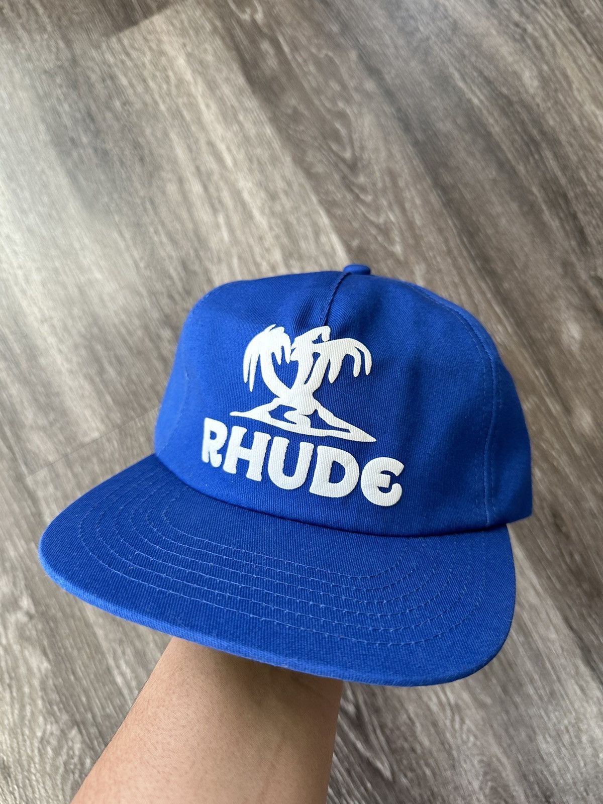 Rhude Rhude Palm Trees SnapBack Hat Royal Blue | Grailed