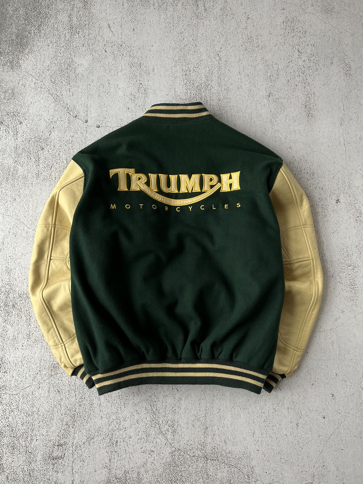Delong × Harley Davidson Triumph Motorcycles Vintage Varsity Bomber ...