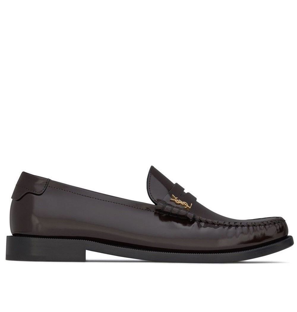 Yves Saint Laurent Saint Laurent Le Penny YSL Logo Leather Loafers ...