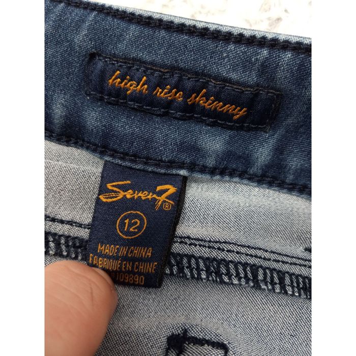 Seven 7 Seven7 Jeans Womans 12 Dark Wash High Rise Skinny Stretch De ...