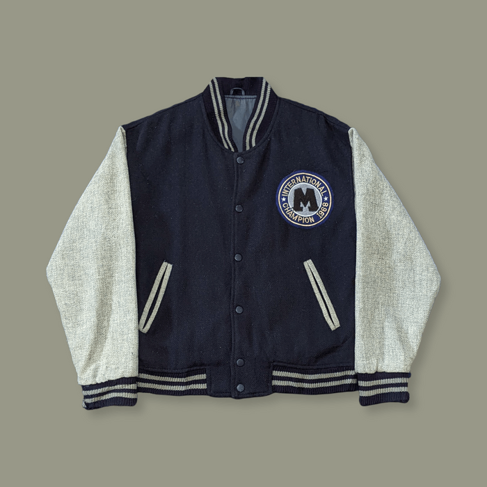 Vintage Vintage 90s Varsity M Champion Distressed Varsity Jacket | Grailed