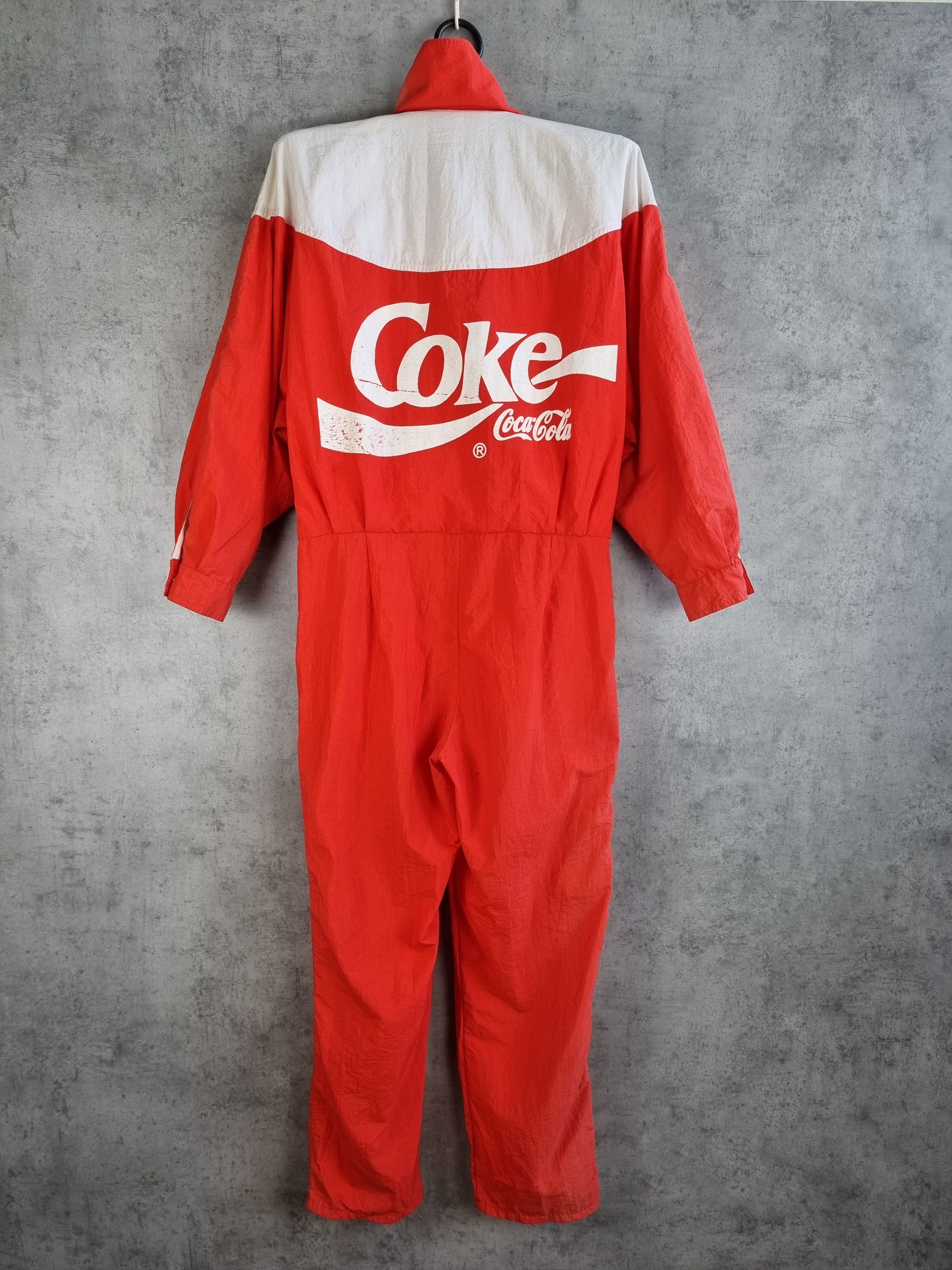 Coca Cola × Vintage 80s Vintage COCA COLA faded Nylon Fabrics Overall ...