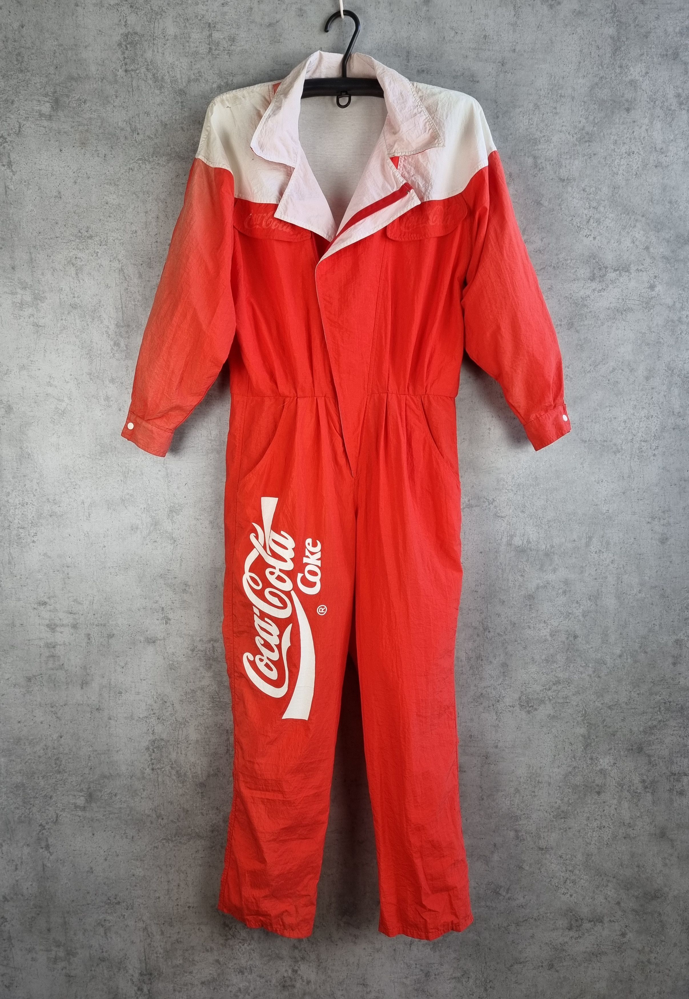 Coca Cola × Vintage 80s Vintage COCA COLA faded Nylon Fabrics Overall ...