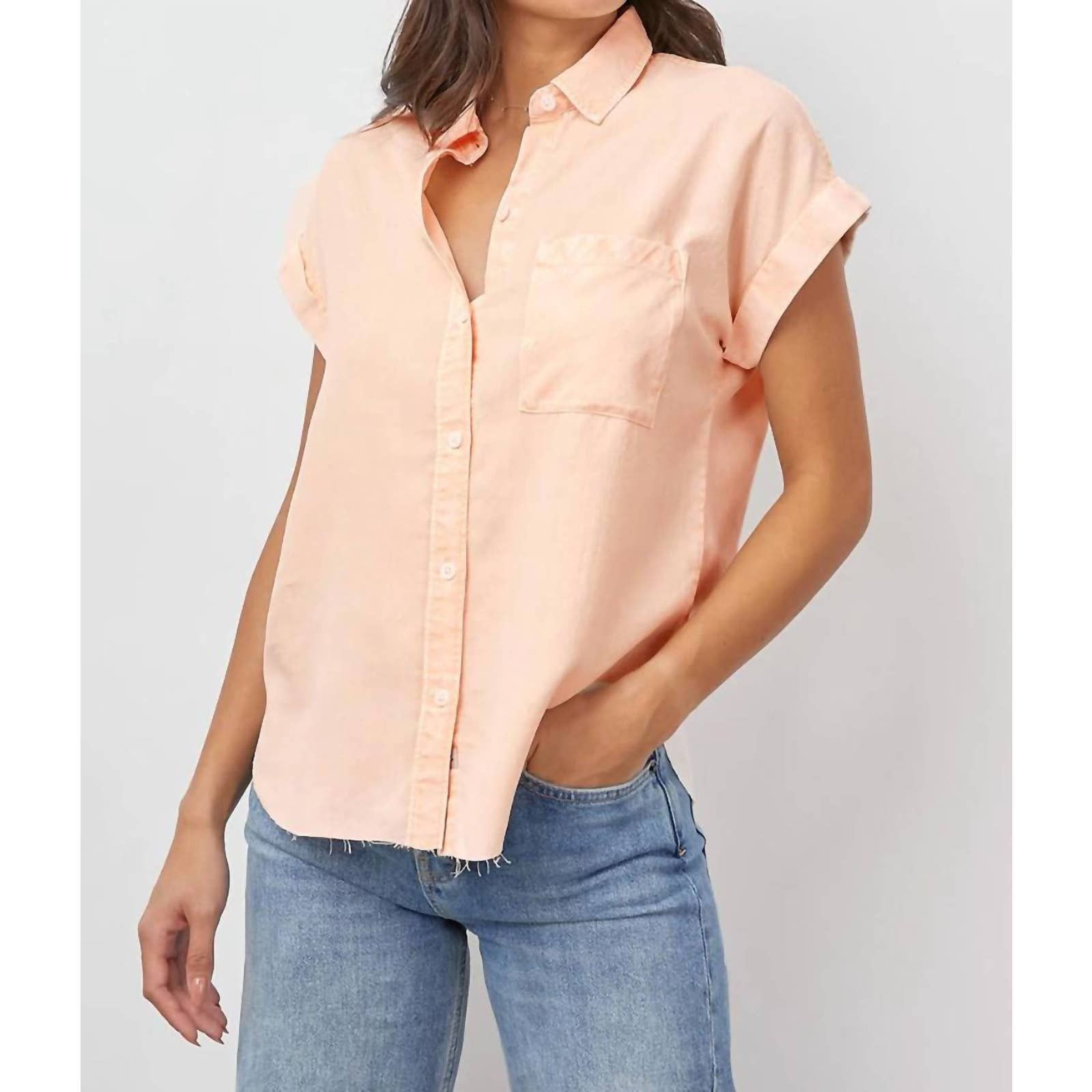 Rails NEW RAILS Lexi Shirt In Peach Acid Wash | Grailed