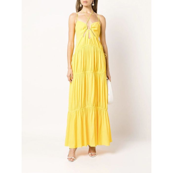 Jonathan Simkhai Jonathan Simkhai Dress Yellow Teardrop Maxi Dress Size ...