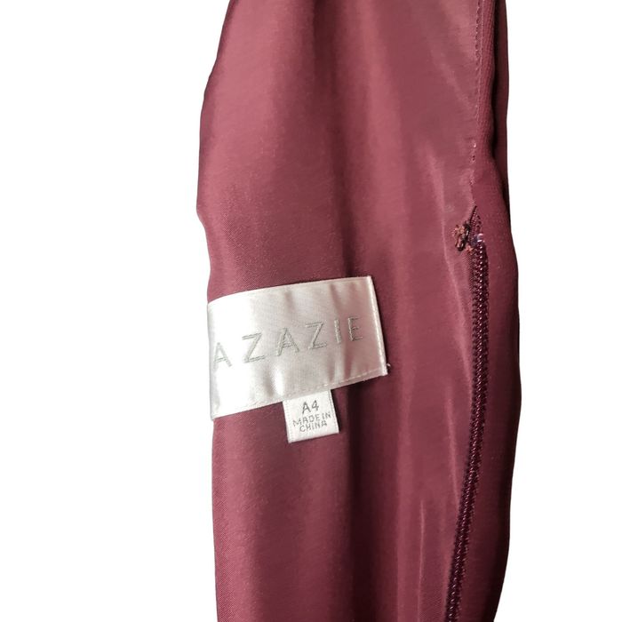 Designer Azazie Maroon Full Length Bridesmaid Sz A4 Dress Women | Grailed