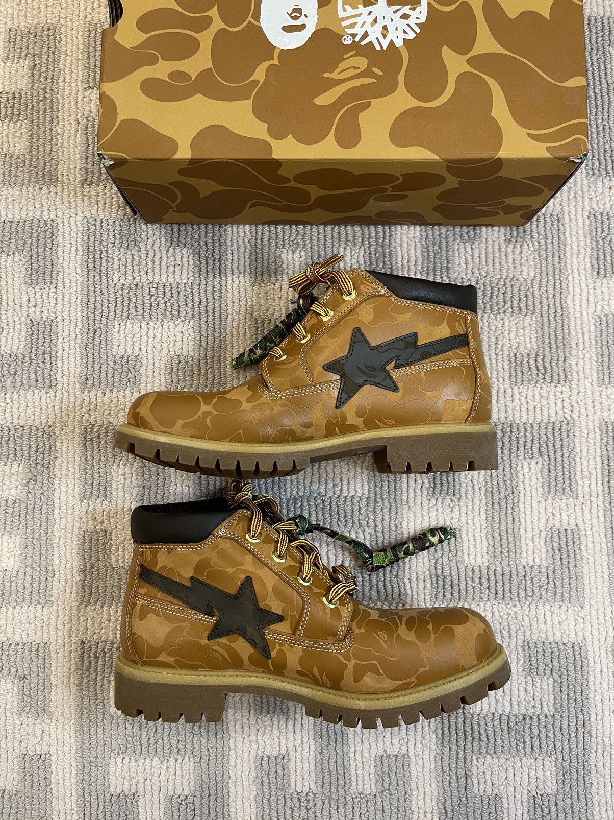 Bape TIMBERLAND x BAPE PREMIUM WATERPROOF CHUKKA WHEAT BAPESTA | Grailed