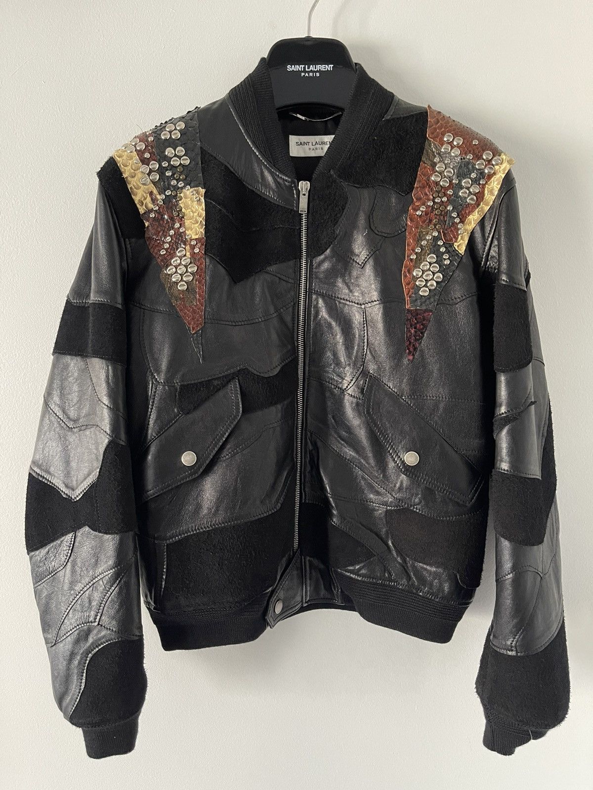 Saint Laurent Paris NEW - Saint Laurent Patchwork Python Leather Teddy ...