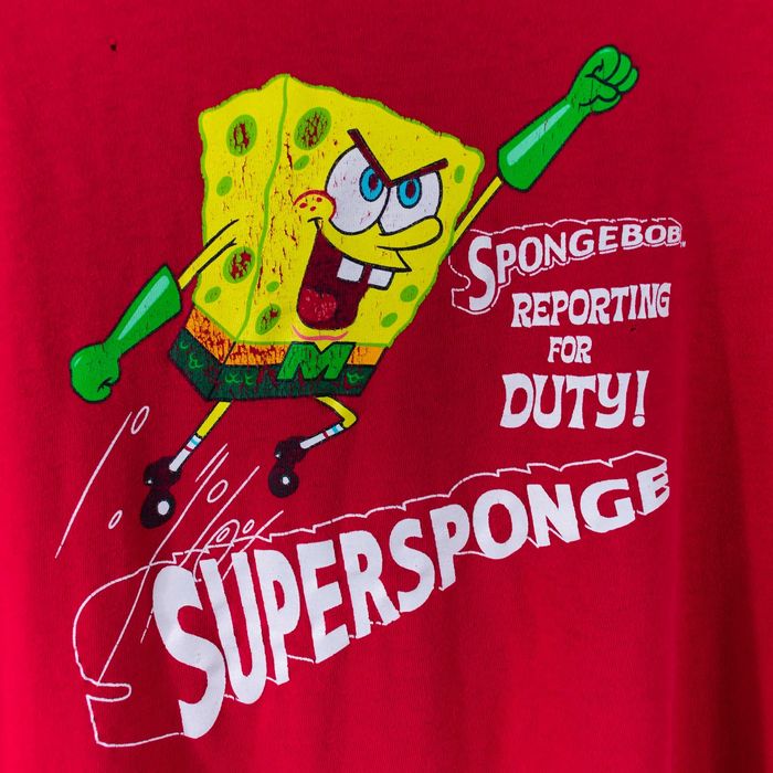 Vintage 2003 Nickelodeon Spongebob Reporting For Duty T-Shirt | Grailed
