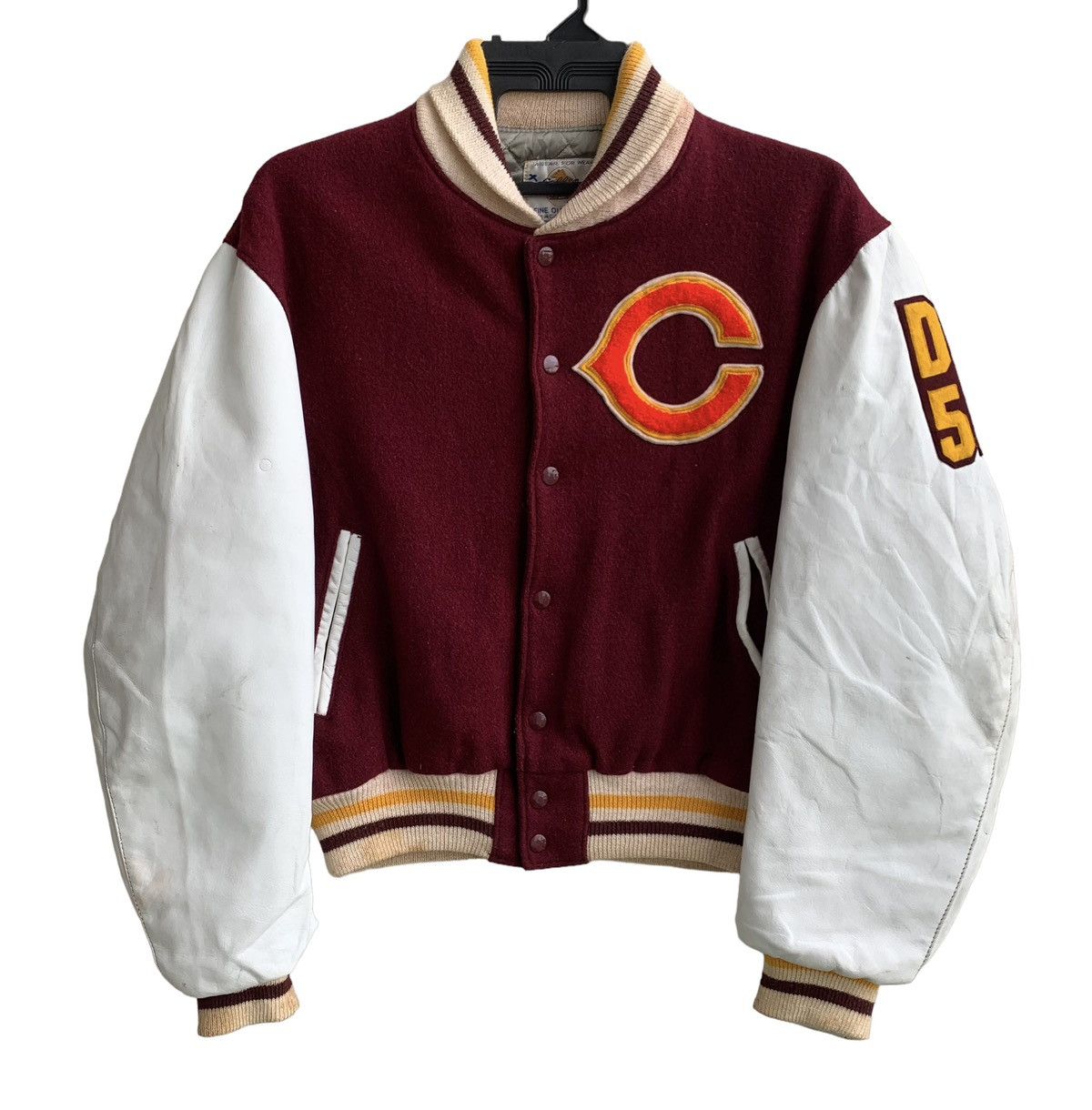 Golden Bear Vintage Golden Bear Varsity Wool Seeve Leather Jacket | Grailed