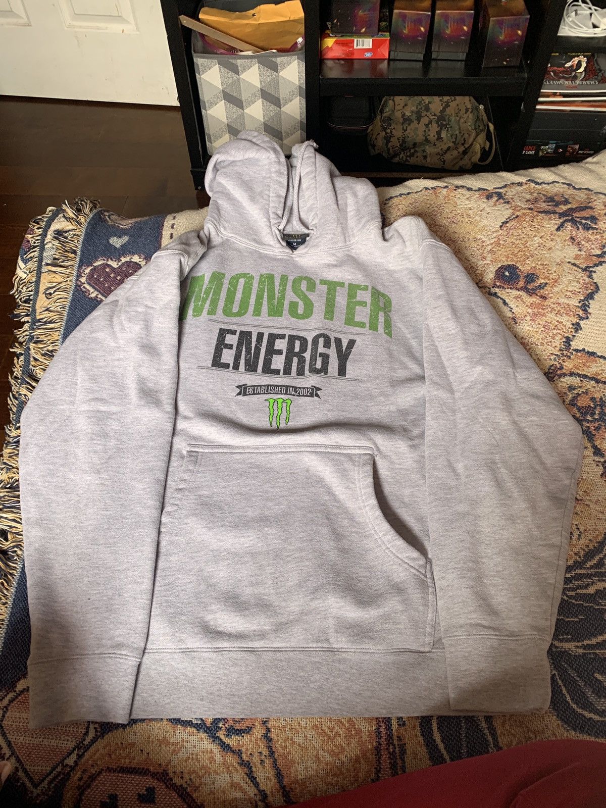 Streetwear × Vintage grey Monster Energy hoodie | Grailed