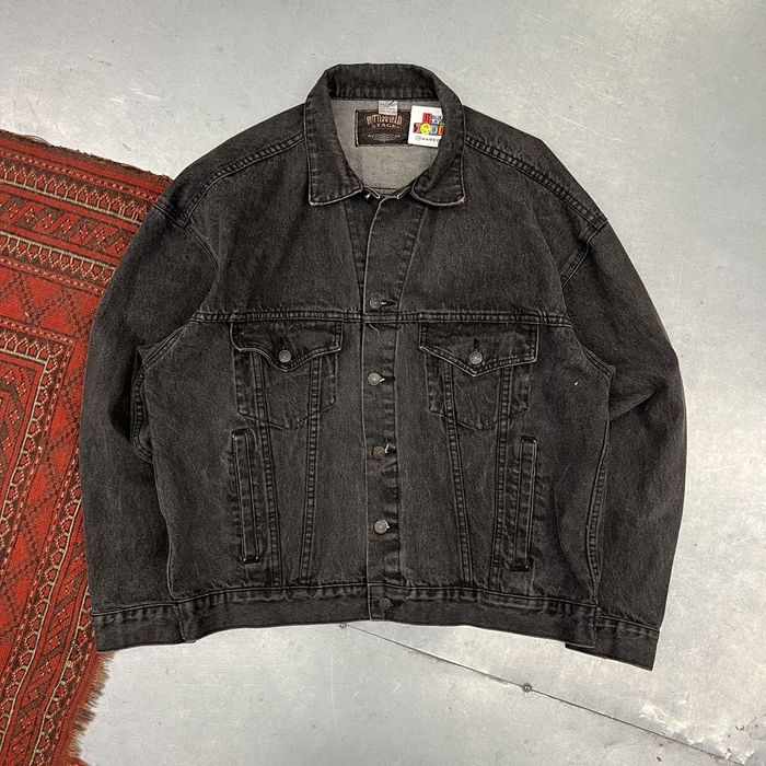 Vintage 90s vintage wwe wwf wrestling ecw NWO black denim jacket | Grailed