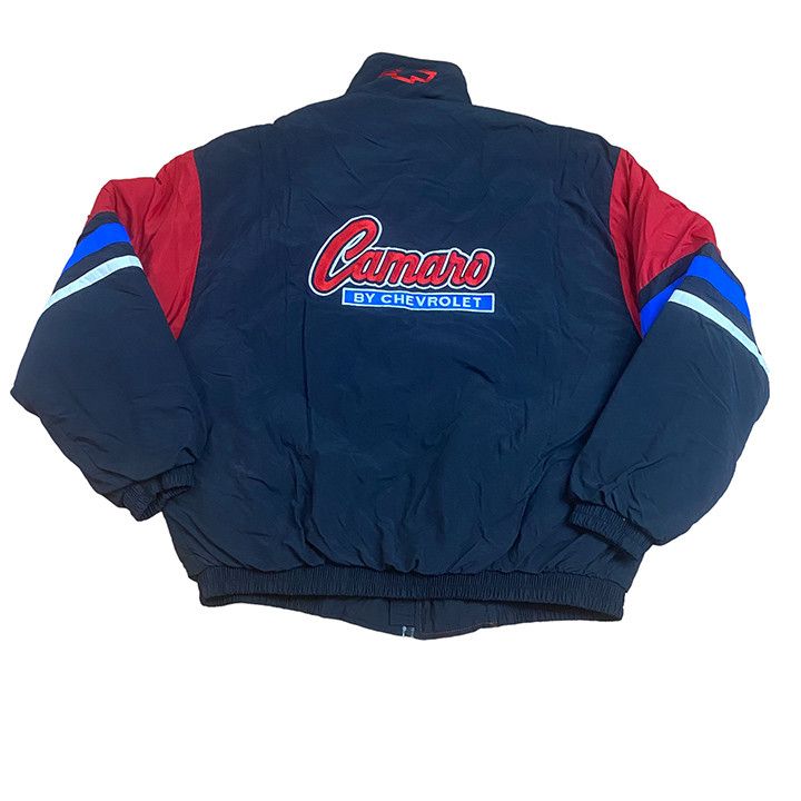 Chevy × Made In Usa × Vintage 90s Chevrolet Camaro Zip Up Puffer Jacket ...