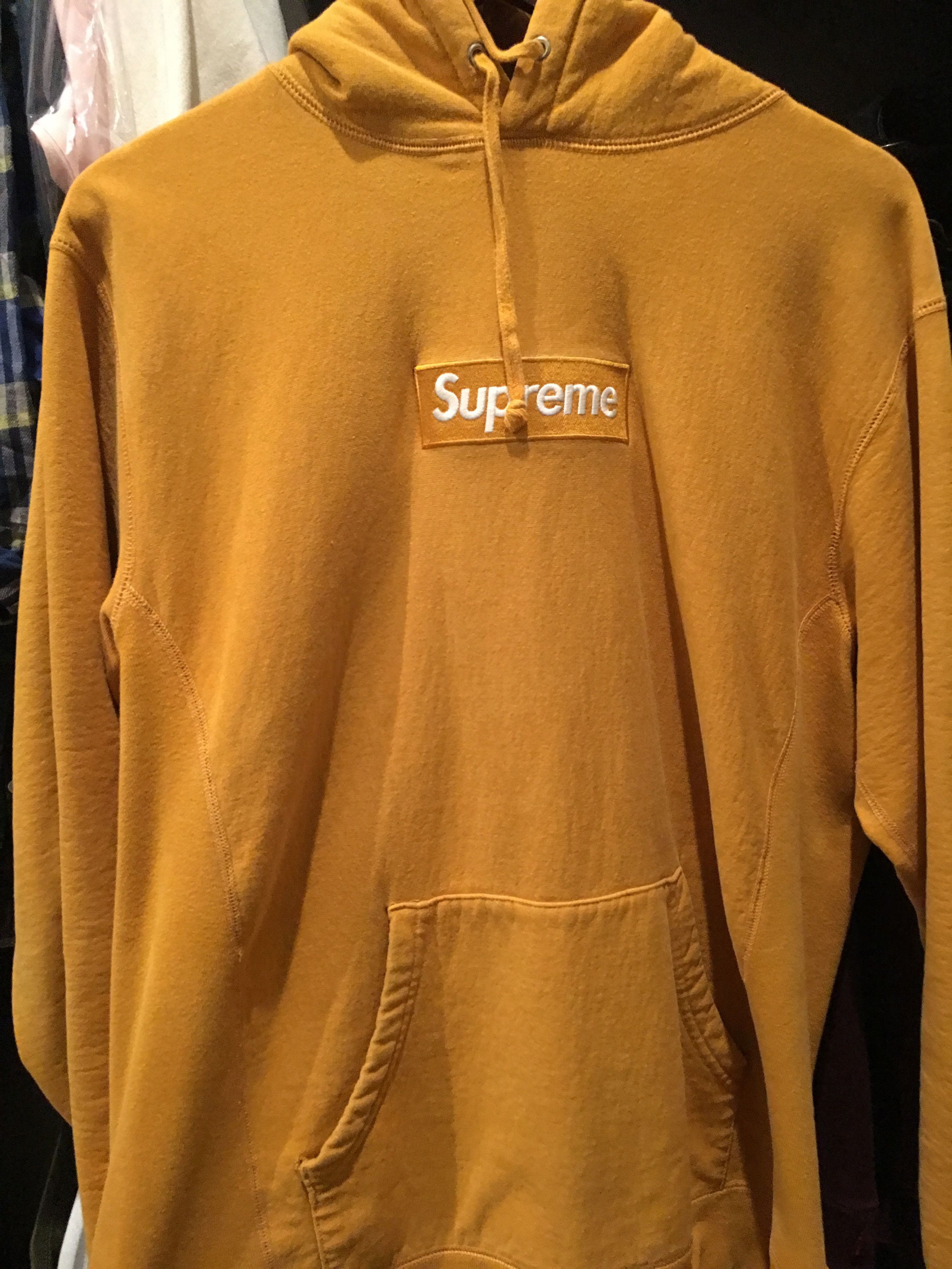 Supreme Box Logo Hoodie (Yellow) | Grailed