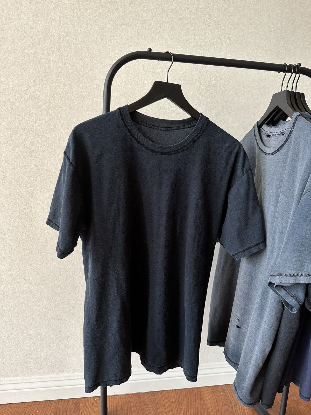 Blank × Streetwear × Vintage 1990s Vintage Sun Faded Black Inside Out T Shirt Boxy Large | Grailed