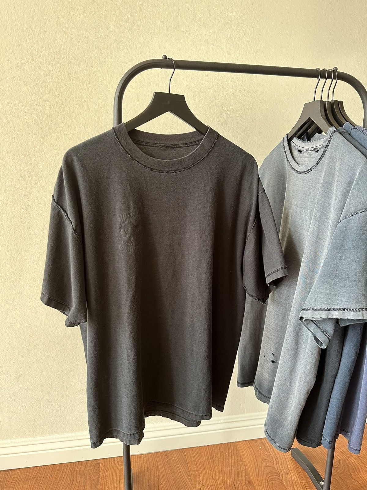 Vintage 1990s Vintage Sun Faded Black Inside Out T Shirt Boxy XL | Grailed