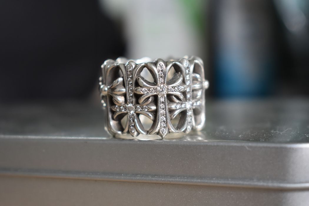 Chrome Hearts EXTREMELY RARE SPECIAL ORDER DIAMOND CEMETERY RING | Grailed