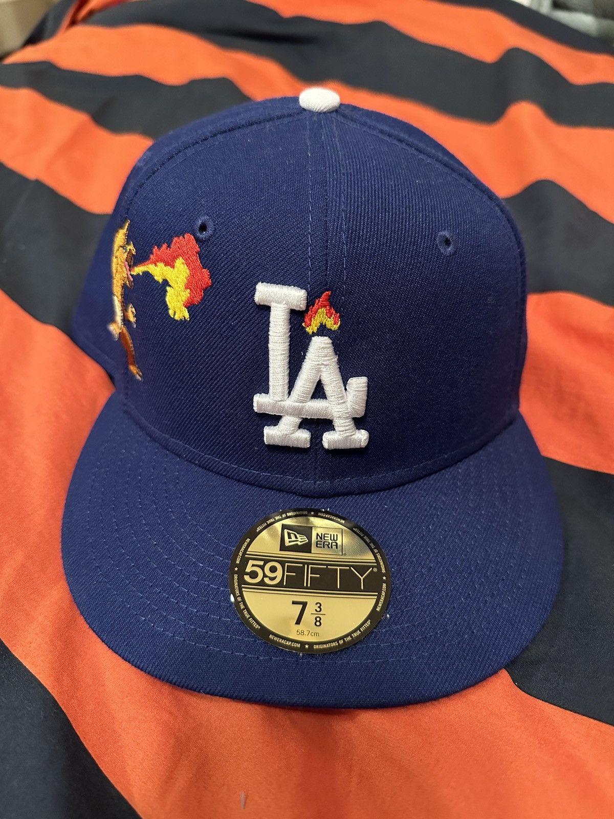 New Era × Pokemon DemoWorld Charizard x LA Dodgers Fitted Hat 7 3/8 ...