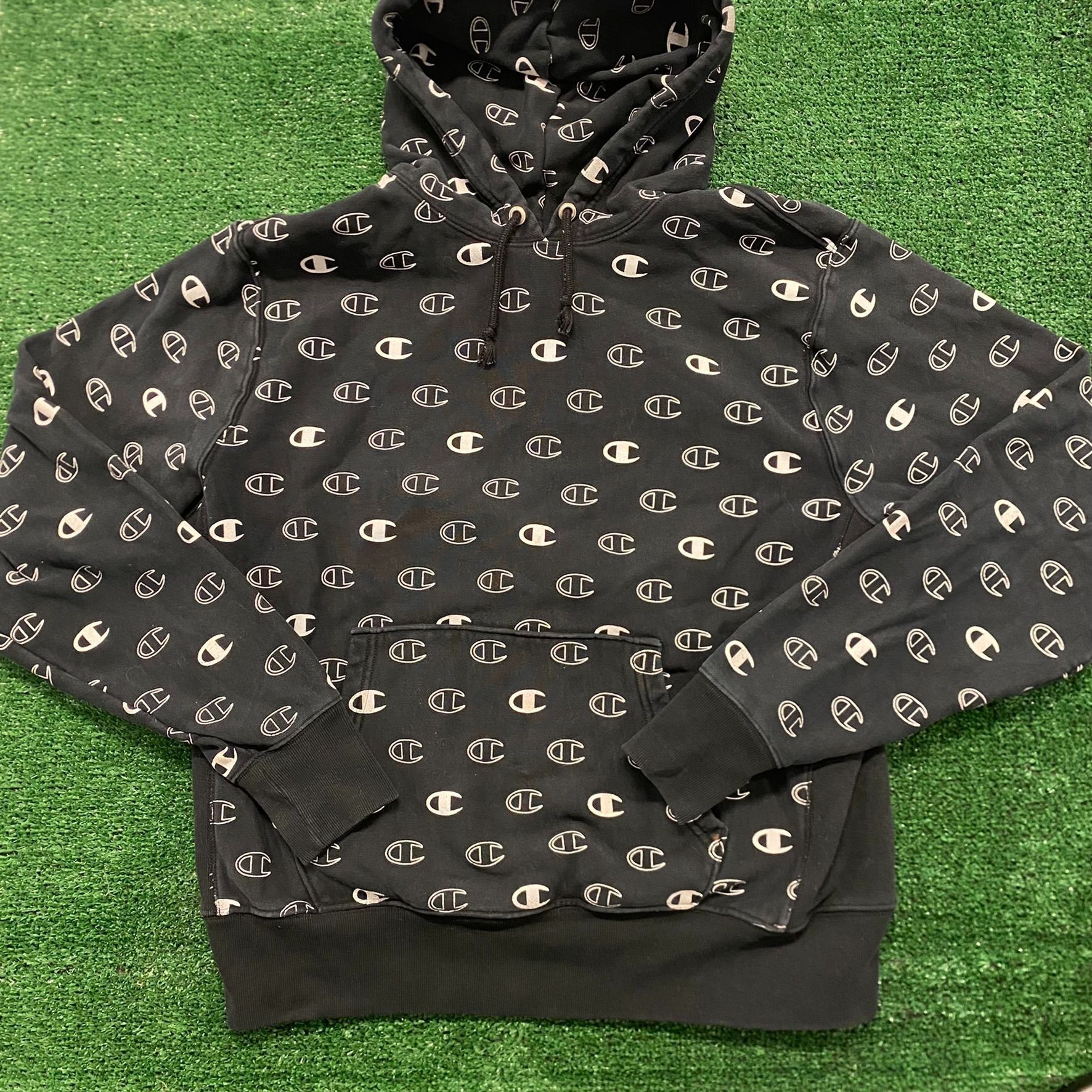 Vintage Champion All Over Reverse Weave Hoodie | Grailed