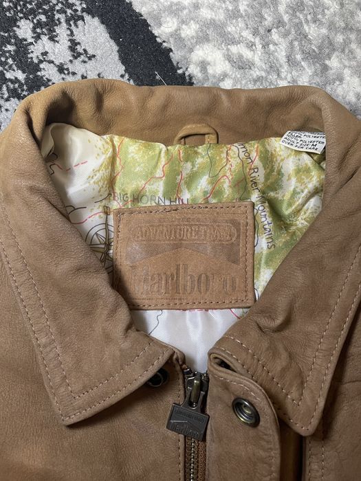 Marlboro Marlboro map leather jacket | Grailed