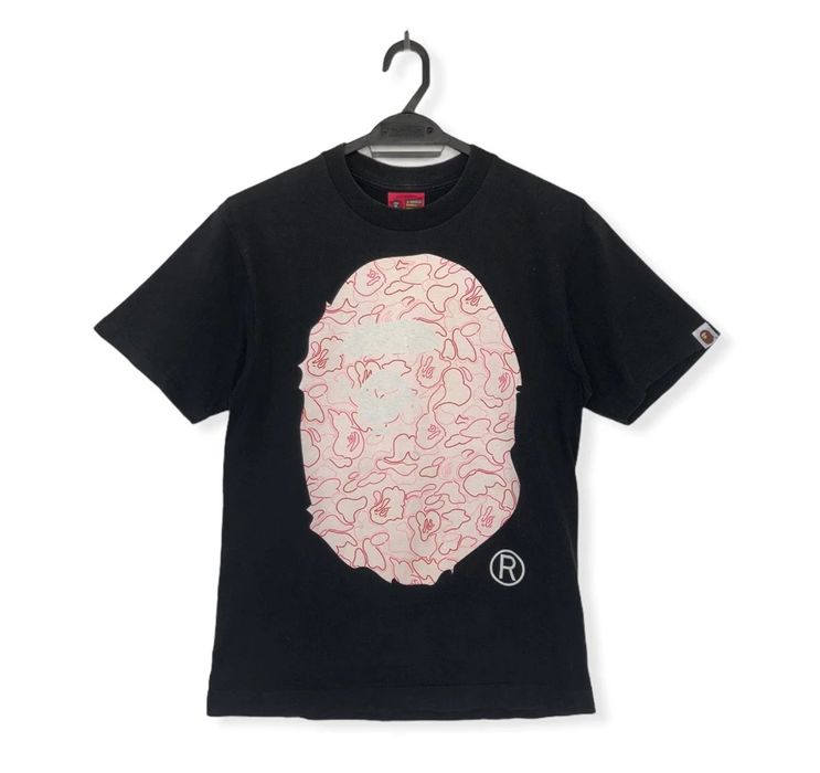 Bape RARE🔥VINTAGE ‘05 BAPE MIRROR PRINT PINK CAMO FILLED TEE | Grailed