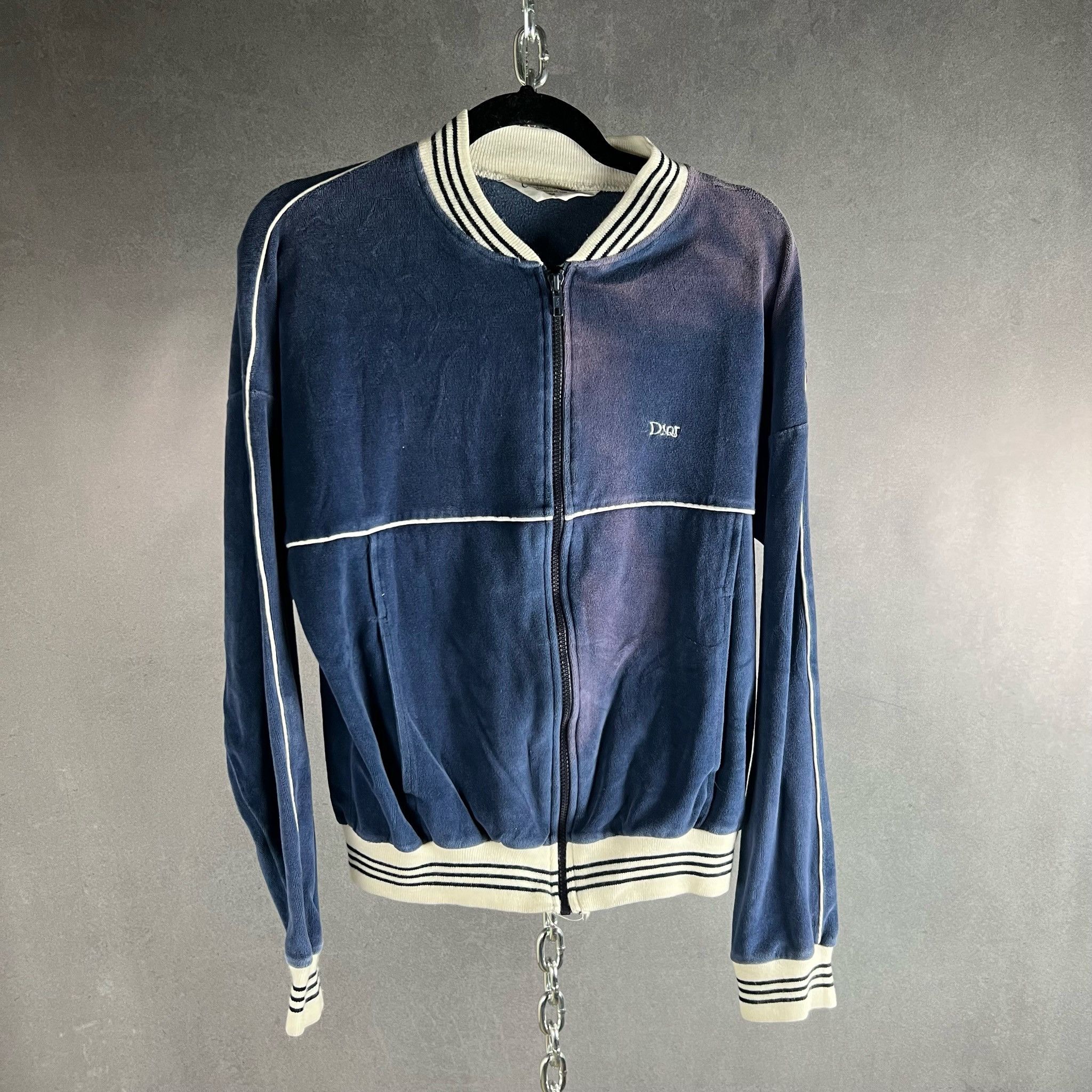 Dior × Vintage Vintage 80's Dior Sun faded velour track jacket | Grailed