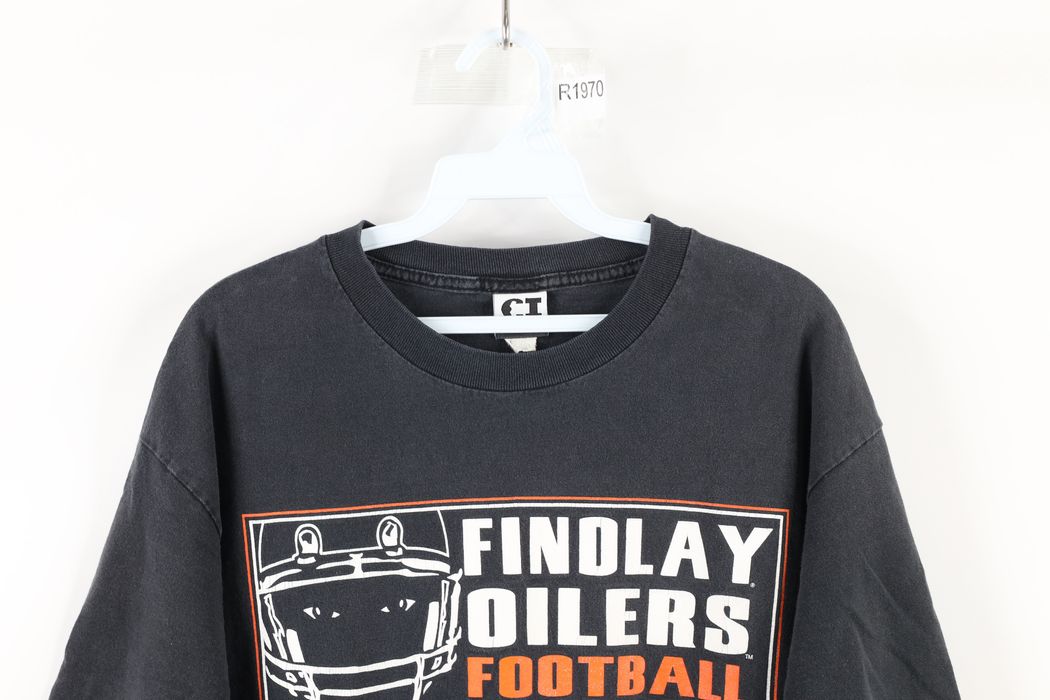 Vintage Vintage 90s University of Findlay Football Out T-Shirt Black ...